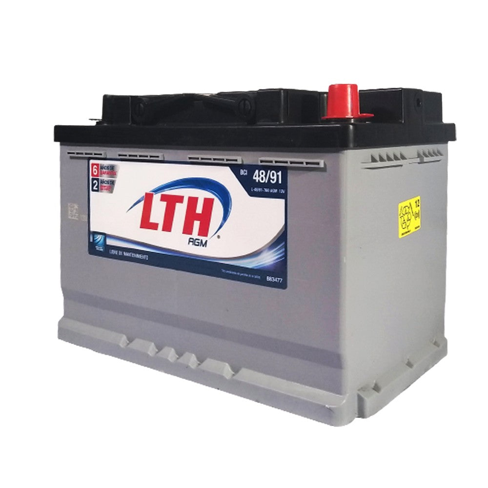 Batería para auto AGM marca LTH Modelo AGM-48/91-760